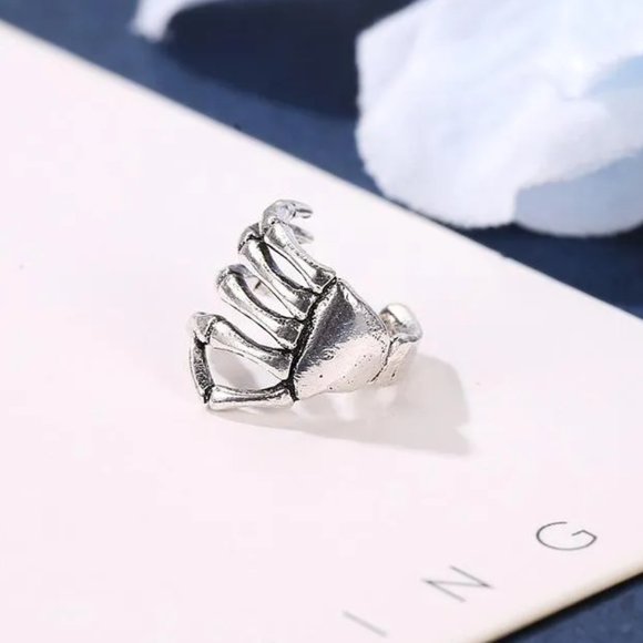 chichigems | Jewelry | Aged Ancient Silver Skeleton Hand Ear Cuff New ...